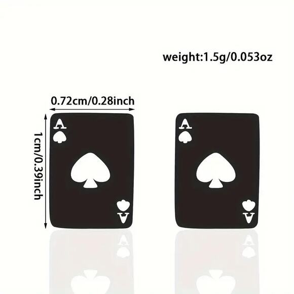 Wicked Silk | Jewelry | Gold Stainless Steel Ace Of Spades Stud ...